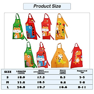 sanseble Kids Apron Art Painting Cooking Craft Gardening Toddlers Childs Boys Girls Smock with Pocket Waterproof
