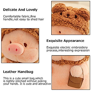 Gujuja 11.8 Inch Pig Plush Pillow Delicate and Lovely Pig Stuffed Animal Simulation Pig Plush Doll Toy for Family,Friends,Girlfriends and Kids