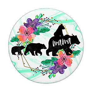 3 Kids Children - Mama Bear Mom Gift Phone Holder PopSockets PopGrip: Swappable Grip for Phones & Tablets