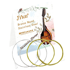 Mandolin Strings 3 Full Sets Stainless Steel Core Bronze Wound & 1PC 3 in 1 Restringing Tool including String Winder String Cutter Pin Puller & 1PC Capo & 10PCS Picks