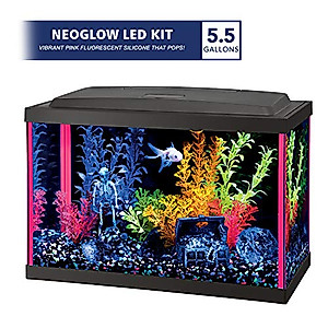 Aqueon NeoGlow LED Pink Aquarium Fish Tank Starter Kit, 5.5 Gallon