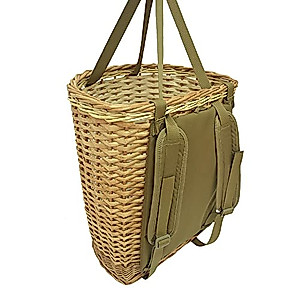 Acropolis Mushroom Foraging Bag - Wicker Basket for Adults and Kids - Haversack Bushcraft Bags - Gardeners Harvest Basket - Forage Pouch for Hiking, Morel Mushrooms, Camping, Hunting, X-Large, PHG-5