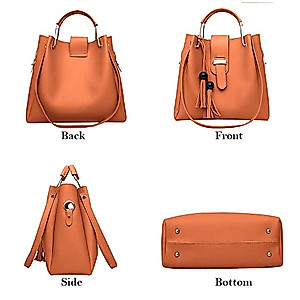 3Pcs Set Purses and Handbags for Women PU Leather Fashion Tote Bag Wallet Crossbody Shoulder Bag Handbags Top Handle Satchel Bag Purse Set, Brown