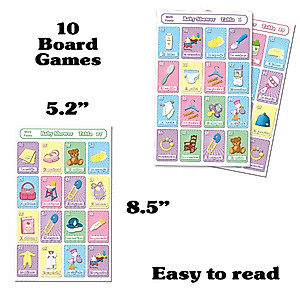 More Fiesta Baby Shower Bingo Game in Spanish, for 10 Players