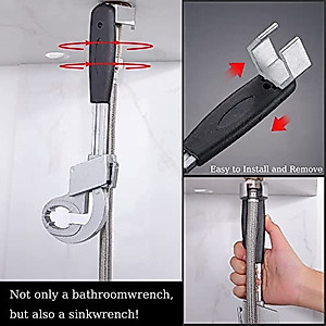 Drkicsy Universal Adjustable Double-ended Wrench, Multipurpose Bathroom Sink Wrench Set, Universal Bathroom Faucet Sink Water Pipe Wrench, Large Opening Adjustable Wrench Special Repair Tool (Boxed)