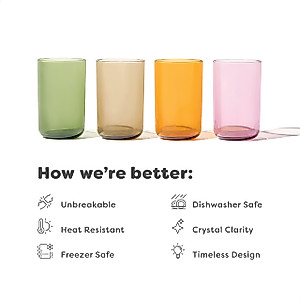 TOSSWARE RESERVE 10oz Tumbler - Color Series SET OF 4, Premium Quality, Tritan Dishwasher Safe & Heat Resistant Unbreakable Party Cups