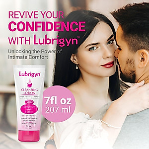 Lubrigyn - Cleansing Lotion, Moisturizing and Replenishing Daily Feminine Wash, Hyaluronic Acid-Enriched Feminine Care for Dry and Delicate Skin, pH Balancing Wash with Fitoextract Complex, 7 fl oz