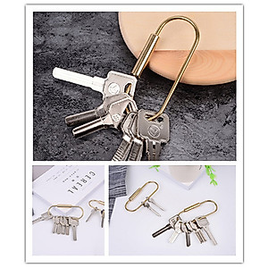 KUNSON Creative Design Brass Screw Lock Key Chain Ring, Beautiful Simple EDC Keychain Hanging Ring Practical Handicrafts