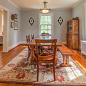 Southwestern Aztec Wall Decor, Geometric Wood Wall Art Print Tribal Boho Western Decorations For Home Living Room Bedroom Nursery Diamond Framed Hanging Farmhouse Style Rustic Artwork Modern(Black)