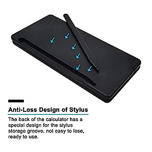 INVIN VANLON Fold Upgrade Scientific Calculators with Tablet, LCD Large Display 12-Digit Engineering Calculator with Erasable Writing Tablet, Multi-Function Pocket Calculators for School (Black)