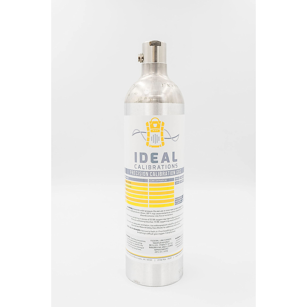 4-Gas Calibration Blend Compatible with MSA Gas Detectors Altair 4, Altair 4X, Altair 4XR, Altair 5, Altair 5X, Sirius (34L)