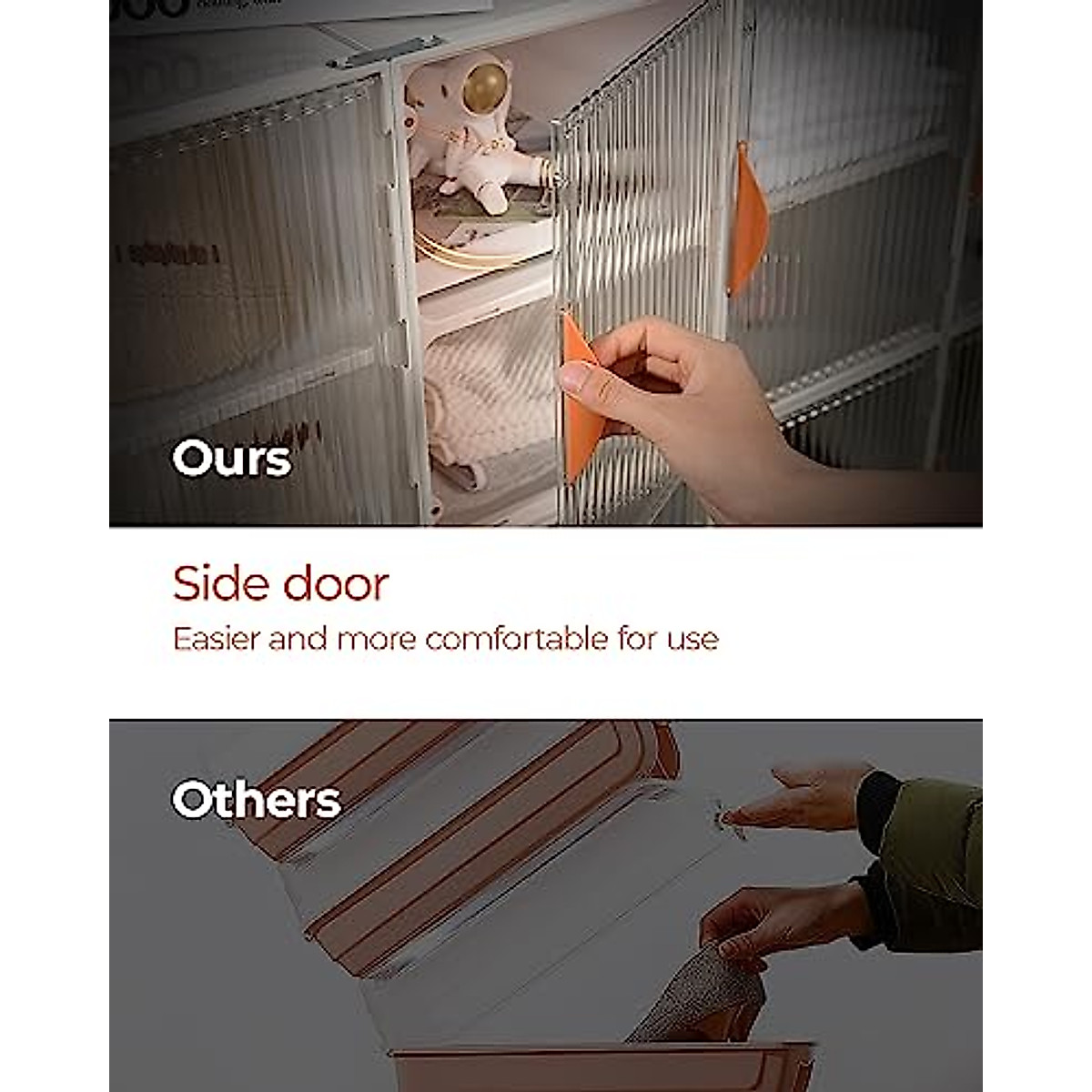 DINMO 10 Packs Shoe Box with Dividers, 20 Pairs, Clear Shoe Storage Organizer, Space Saving for Closet, Visualization, Foldable, White Transparent