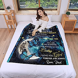 WSYEAR Mothers Day Birthday Gifts for Daughter Adult,Daughter Gifts from Dad Daughter Blanket for Mother's Day Birthday Anniversary Wedding 60X50