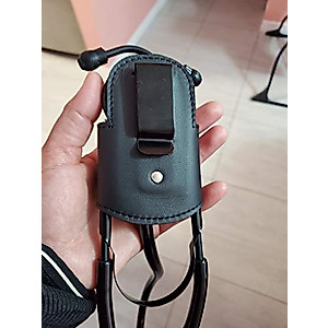 Stethoscope Holder pro with Clip,Handmade in USA Genuine Leather .Perfect for Physicians, Nurses, EMT, Medical Nursing Student. No More Neck Carrying, Work with Comfort (BLACK 1)