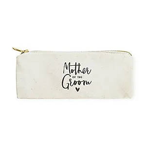 The Cotton & Canvas Co. Mother of The Groom Wedding Cosmetic Pouch, Pencil Case, Bridal Party Gift and Travel Make Up Pouch