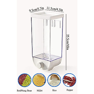 Wall-mounted grain container dispenser, dry food dispenser, used for dry food, nuts, candy, beans, cat food, dog food (1500ML)