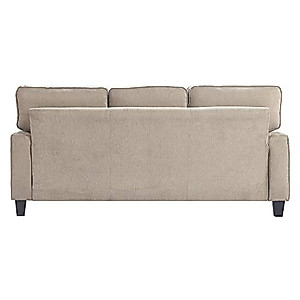 Serta Palisades Sofas with Storage 1 Modern Design, Track Arms, Foam-Filled Cushions, Easy-to-Clean Fabric Upholstery, 77", Soft Beige