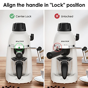 SOWTECH Espresso Coffee Machine Cappuccino Latte Maker 3.5 Bar 1-4 Cup with Steam Milk Frother White, CM5409-UL