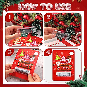 Clysee 60 Pcs Christmas Money Holder for Cash Bulk Christmas Money Holder Ornaments Holiday Gifting Money Holder with Cover Funny Xmas Cash Gift Ideas for Xmas Tree Hanging Decoration