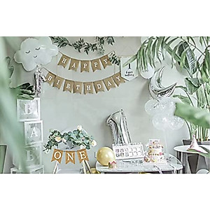 1st BaBy Birthday Banner First Birthday Decorations Burlap Banner for Boy or Girl Highchair Banner BaBy Birthday Party Decorations