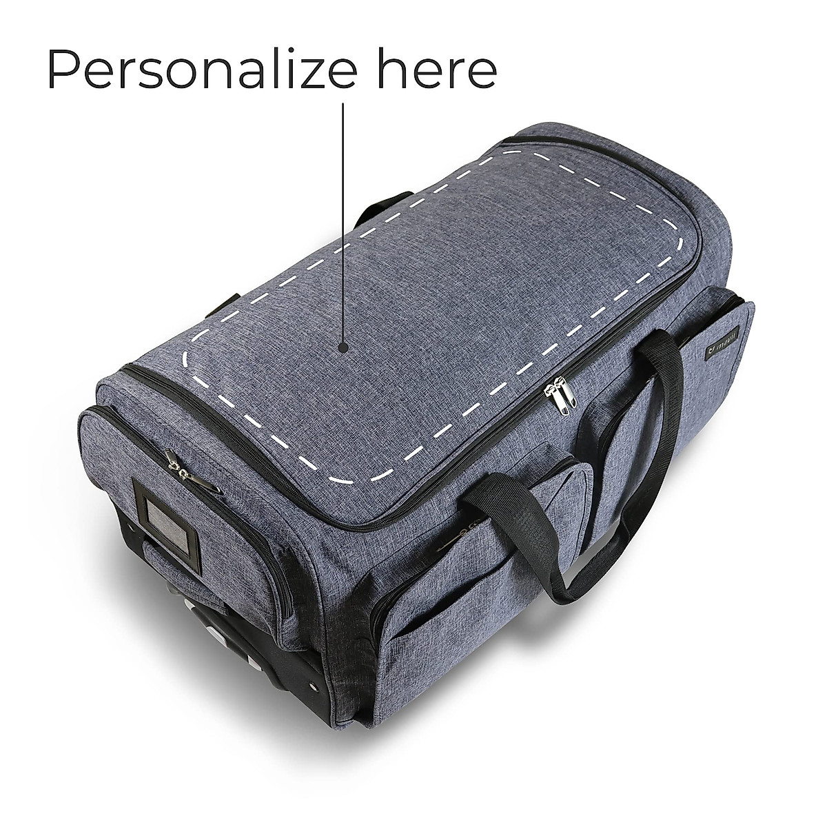 Mavii Dance Bag with Garment Rack, 28 inch Rolling Duffel With, Ideal for Competitions & Travel, Easy-assembly Lightweight Aluminum Clothes Rack, Wheeled Upright Luggage, Heathered Gray