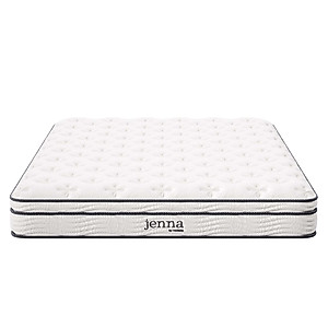 Modway Jenna 8” Innerspring and Memory Foam Queen Mattress With Individually Encased Coils