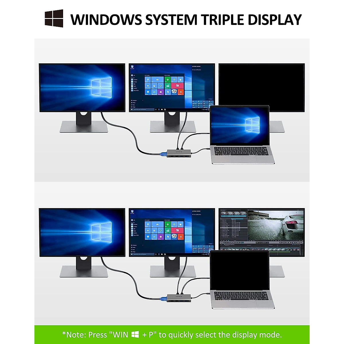 Omars USB C Docking Station + Portable Laptop Charger 24000mAh