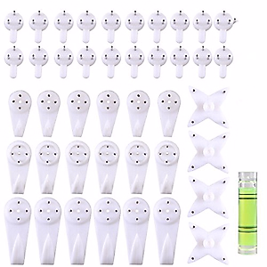 Picture Hangers for Hardwall 20LB Maximum Load Hanging Photo Frames Drywall Hook Art Painting Display Hangers Clock Wedding Photos Hanging Hardware Kit for Home Office (106pack Various Assortment)