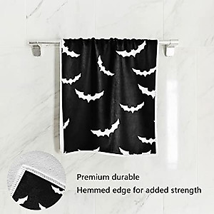 Anyangquji Bats Halloween Goth Hand Towels Soft Absorbent Bath Large Hand Towels for Bathroom Kitchen Hotel Spa Hand Towels 15"X30"