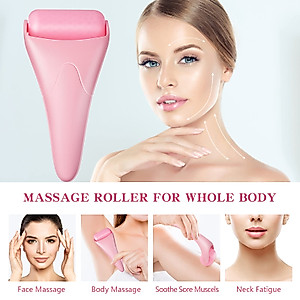 Ice Roller For Face and Eye, Facial Skin Care Tools Puffiness Migraine Relief Minor Injury, Reusable Rolling Tool Beauty, Gifts Women（PINK）