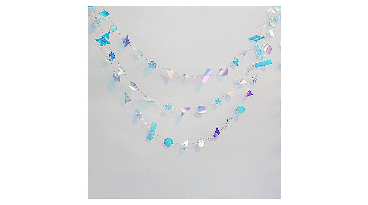 Cheerland Iridescent Confetti Garland for Party Decor | 100 ft