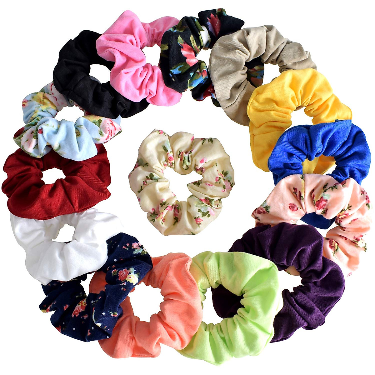 Hair Scrunchies Cotton Elastic Hair Band 15 Pcs Scrunchies for Hair Accessories for Women or Girls