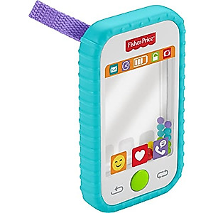 Fisher Price Baby Toy Hashtag Selfie Fun Phone 3-In-1 Rattle Mirror & Bpa-Free Teether for Sensory & Fine Motor Skill Development