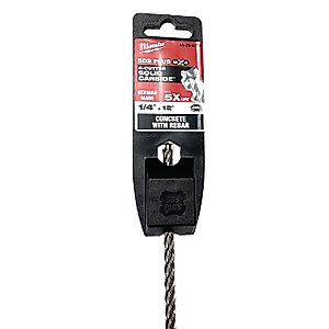 TTI Milwaukee 1/4 in. x 12 in. MX4 SDS-Plus Carbide Bit for Rotary Tool - Concrete with Rebar