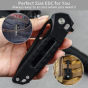 HX OUTDOORS Pocket Knife with Lock, Premium D2 Steel Folding Knife with Pocket Clip and Non Slip G10 Handle for Men，Outdoor, Survival, Camping, Hiking