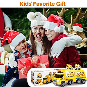 Rydohi Kids Toys Car for Boys : Boy Toy Trucks for 3 4 5 6 Year Old Boys Girls | Toddler Toys 5 in 1 Carrier Vehicle Construction Toys for Kids Age 3-12 | Birthday Party Boy Gifts for Kids