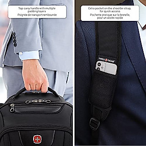 SWISSGEAR Carry-On Backpack with Quick Access Laptop Section - Fits laptops up to 17.3-Inch and Tablets - Black (SWA2328BD), Black, under-seat, Laptop