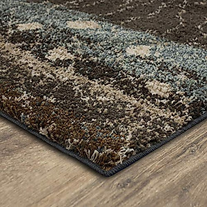 Mohawk Home Huxley Adobe Abstract Shag Area Rug, 5'x8', Brown/Beige