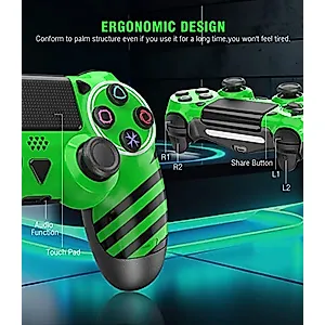 HOZKAII Replacement for Playstation 4 Controller, Wireless Remote Controller Compatible with PS4/Pro/Slim with Dual Vibration/6-Axis Motion Control/Audio Function/Headphone Jack