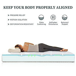 MUUEGM King Mattress,8 inch Green Tea Gel Memory Foam King Size Mattress Topper for Cool Sleep,Pressure Relieving,Medium Firm Mattress,King Size Mattress in a Box,CertiPUR-US Certified,Made in USA