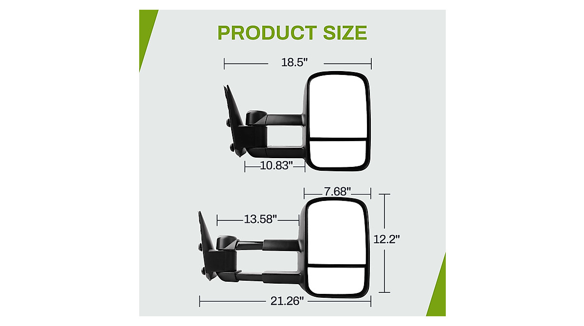 AUTOSAVER88 Towing Mirrors for Chevy Silverado & GMC Sierra 1999-2007