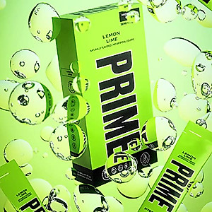 PRIME HYDRATION+ Sticks Lemon Lime | Hydration Powder Single Serve Sticks | Electrolyte Powder On The Go | Low Sugar | Caffeine-Free | Vegan | 6 Sticks