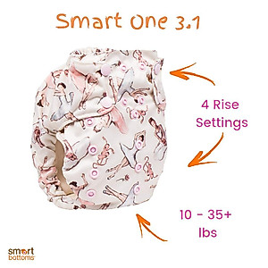 Cloth Diaper – Smart Bottoms Smart One 3.1 – All-in-One – 100% Organic Cotton Interior – 10-35lbs … (Sprinkles)