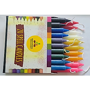 Spell Candles - Chime Candles - Chime Ritual Spell Unscented Taper Candles 4" x 1/2" 20 Candles (Multicolor)
