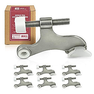 Jack N’ Drill Hinge Pin Door Stop (7 Pack) - Convenient Door Stopper for Door Hinges | Durable, Heavy Duty Metal Construction for Preventing Damaged Walls and Extra Door Security