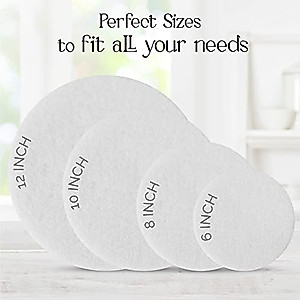 4 Sizes, 50 Pack Felt Plate Storage Divider for China/Glass/Pots White Large Thick and Soft Plate Separator Storage for Protecting and Stacking Porcelain Chinaware