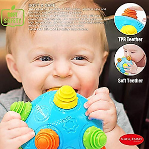 Toddlers Baby Music Shake Ball Toy- VANLINNY Bumble Ball for Babies,Dancing Bumpy & Interactive Sounds Crawl Ball Toy, Best Bouncing Sensory Learning Ball Gift Toys for 3+ 4 5 Year Old Boys&Girls.