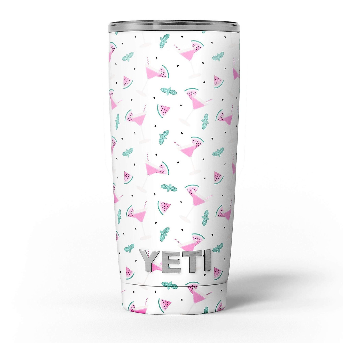 Design Skinz The Pink and Teal Watermenlon Cocktail - Skin Decal Vinyl Wrap Kit Compatible with The Yeti Rambler Cooler Tumbler Cups