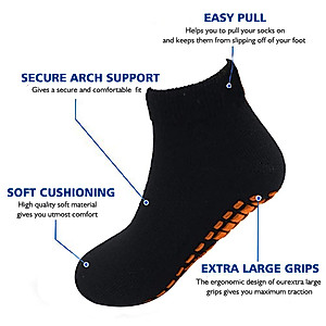 7 Pairs Anti-Skid Socks Trampoline Socks Adults Ankle Socks with Grips for Hospital, Yoga, Fitness and Exercise