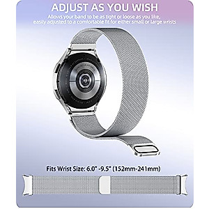 Zedoli No Gap Metal Bands Compatible with Samsung Galaxy Watch 6 band/Watch 5/Galaxy Watch 4 Band 40mm 44mm/Galaxy Watch 5 Pro Band 45mm/Watch 4 Classic Band/Watch 6 Classic Band 43mm 47mm Men Women